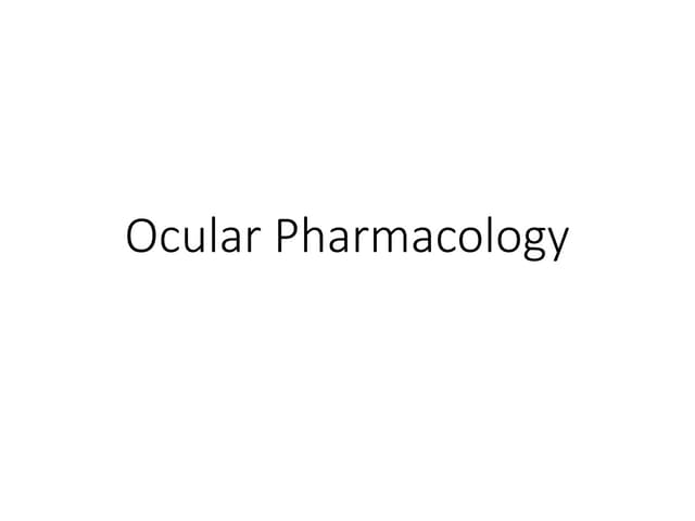 DRUGS IN OPHTHALMOLOGY | PPTX