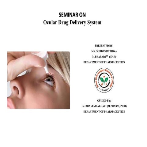 Ocular drug delivery system | PPTX