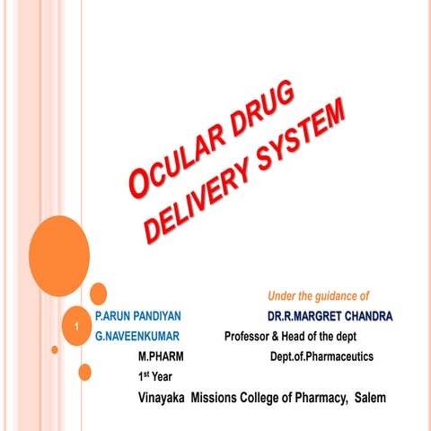 ocular drug delivery systems | PPTX