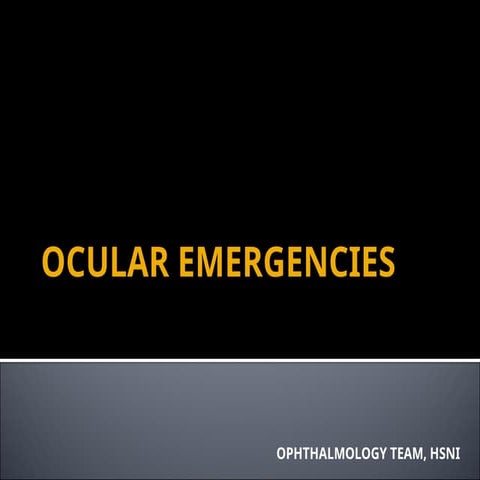 ocular emergencies in kkm malaysia today.ppt | Death, Injury, or ...