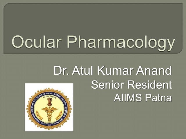 DRUGS IN OPHTHALMOLOGY | PPTX