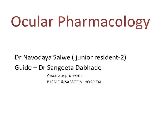 DRUGS IN OPHTHALMOLOGY | PPTX | Eye and Vision Conditions | Diseases and Conditions