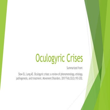 Oculogyric Crises | PPTX