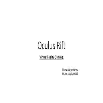 Oculus Rift Presentation | PPTX
