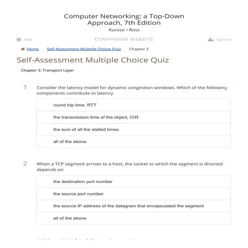 Chapter 3 - Transport Layer | PDF