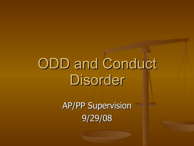 Oppositional defiant disorder | PPTX