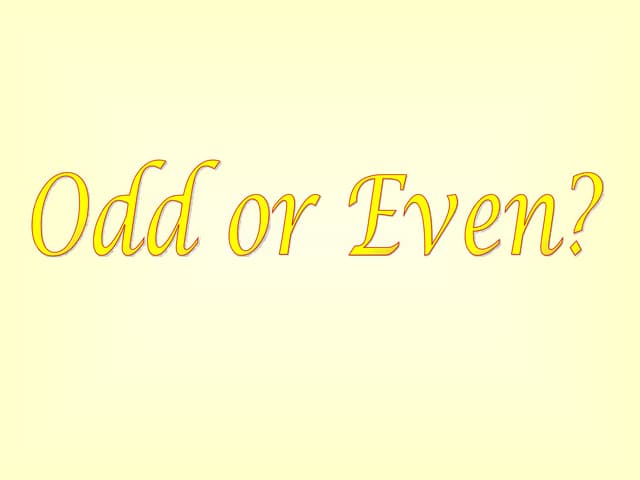 Mr Odd and Mrs Even | PPT