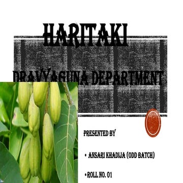 A breif description of Haritaki Drug.pptx