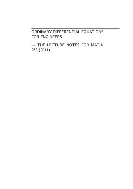 Exact Differential Equations | PPT