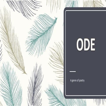 English Literature: Ode | PPTX