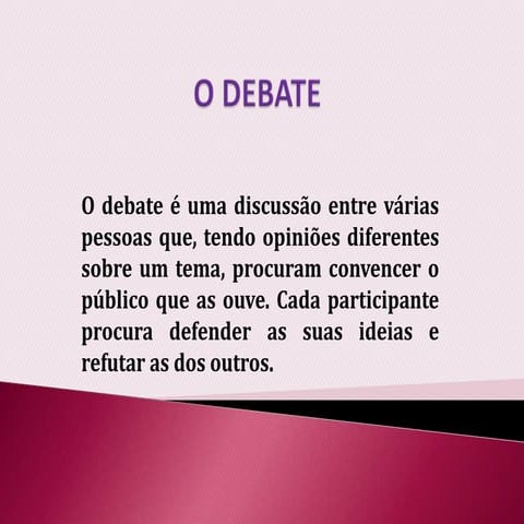 As regras do debate. | PPTX