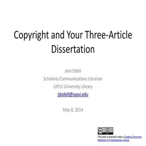 Copyright and Your Three-Article Dissertation | PPT