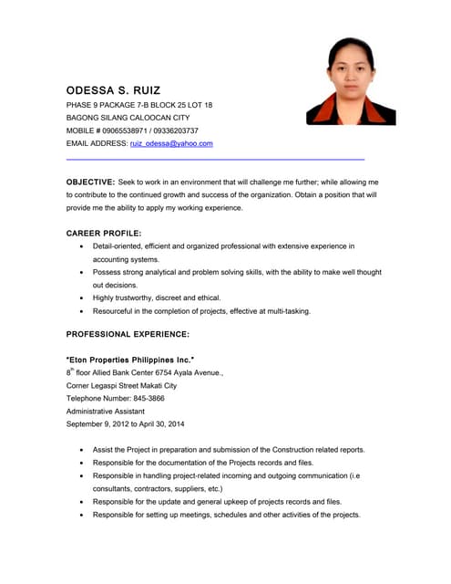 MPManzon Resume(rev) (2) | DOC | Business Accounting & Finance | Business
