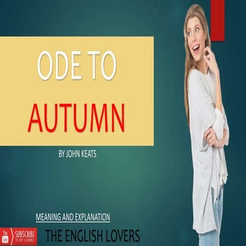 Ode to autumn BY john keats | PPTX