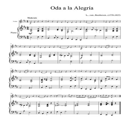 Ode to joy (violin, piano), Himno de la Alegría | PDF