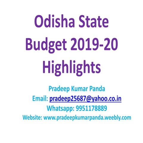 Odisha Budget 2019- 20 | PPTX