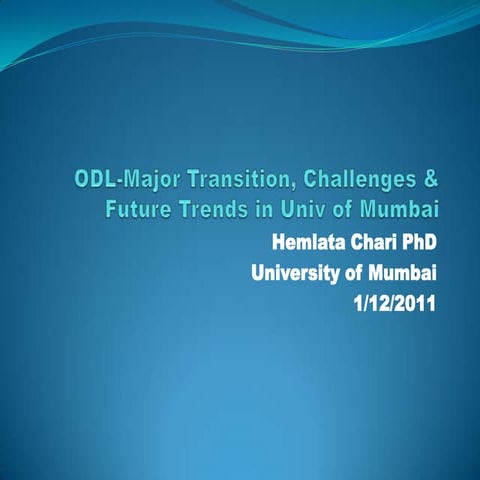 ODL a major transition challenges & future trends | PPTX | Education ...