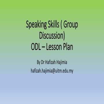 ODL - Group presentation lesson plan and activity | PPTX