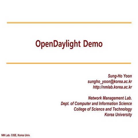 OpenDaylight OVSDB Demo | PPTX