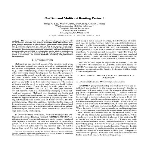 On-Demand Multicast Routing Protocol | PDF