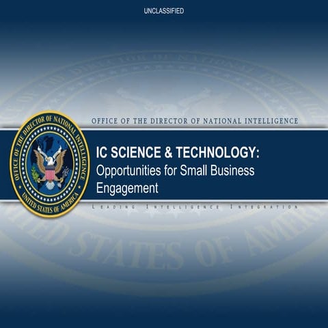 Intelligence Community Science & Technology: Opportunities for Small ...