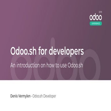Odoo.sh for Developers | PDF
