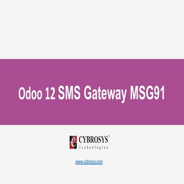 Odoo 12 SMS Gateway MSG91 | PDF