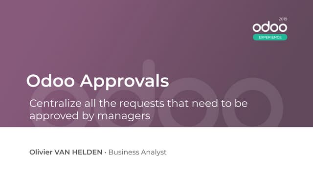 Odoo Approvals Ppt