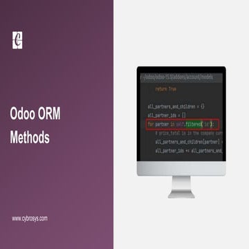 Odoo Orm Methods Object Relational Mapping In Odoo15 Ppt 