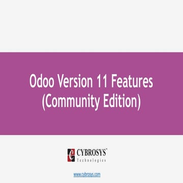 Odoo version 11 features (community edition) | PPT