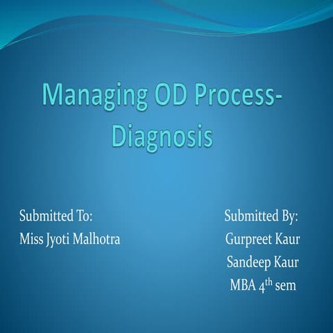 Managing od process- Diagnosis | PPTX