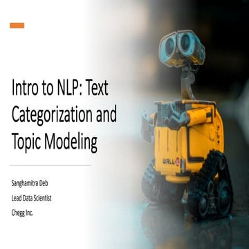 Intro to NLP: Text Categorization and Topic Modeling | PDF