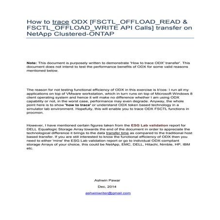 ODX (Offloaded Data Transfers) | PDF