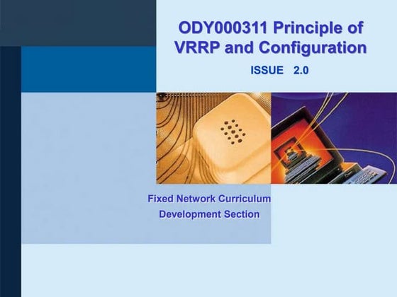 VRRP stands for Virtual Router Redundancy Protocol. | PPT