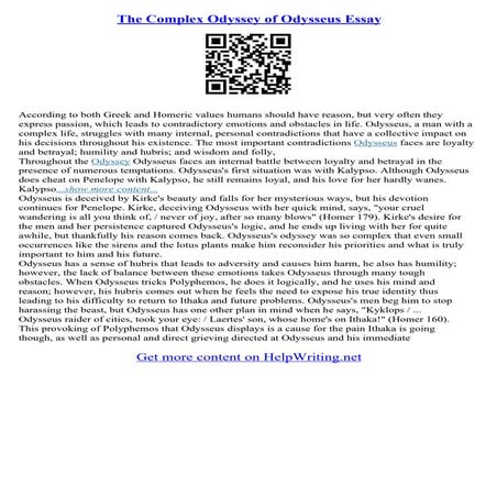 Odysseus Essay | PDF