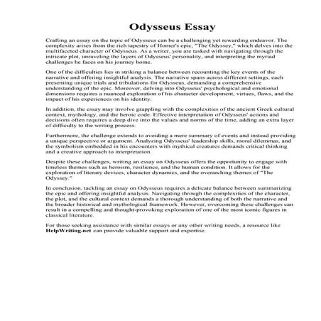 Odysseus Essay.pdfOdysseus Essay | PDF