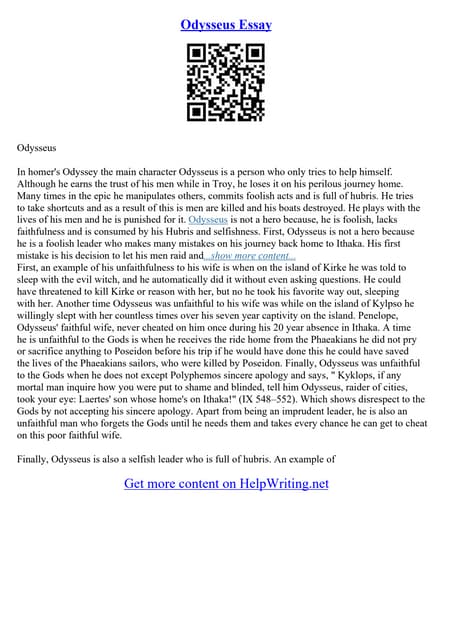 Odysseus Hero Essay odysseus-hero-essay