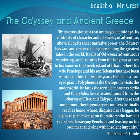 The Odyssey by Mike Cress | PPTX | Fiction | Books and Literature
