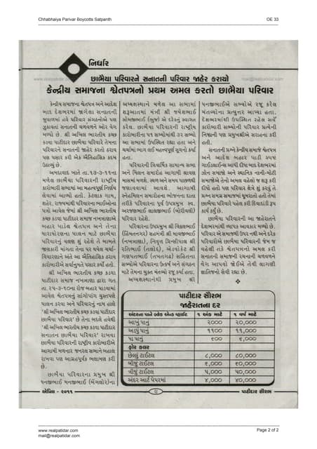 OE 27 Know True Facts about happenings in our Samaj -Patidar Saurabh | PDF