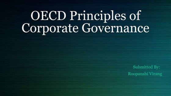 Revised G20-OECD Principles of Corporate Governance | PPT