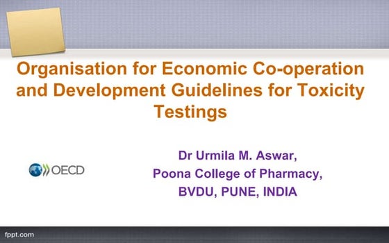 OECD 423 GUIDELINES AND COMPARISON WITH THE 420 AND 425. | PPT