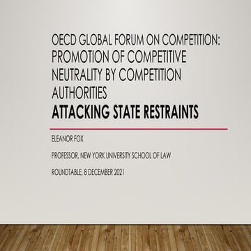 Competitive Neutrality – FOX – December 2021 OECD discussion | PPT