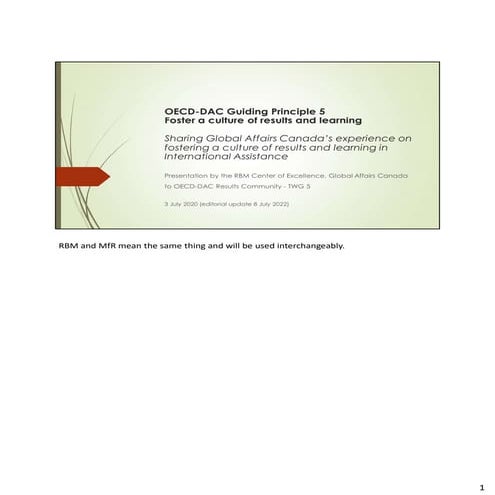 Global Affairs Canada’s Managing for Results Capacity Building | PDF