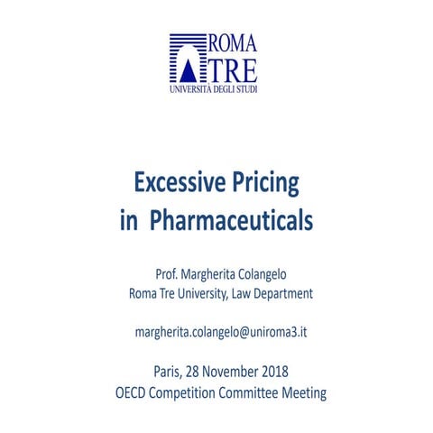 Pharmaceuticals – COLANGELO – November 2018 OECD discussion | PPT