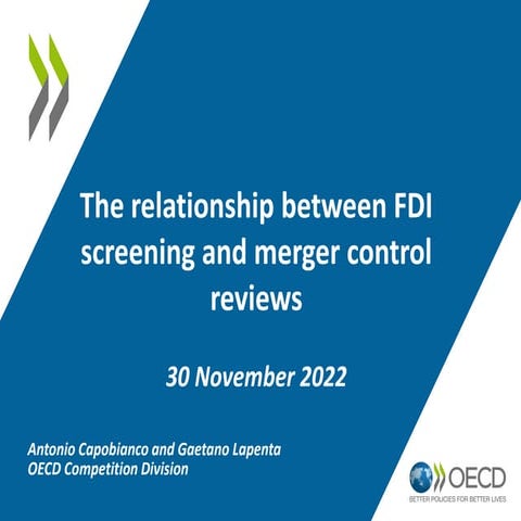 The Relationship between FDI Screening and Merger Control Reviews ...