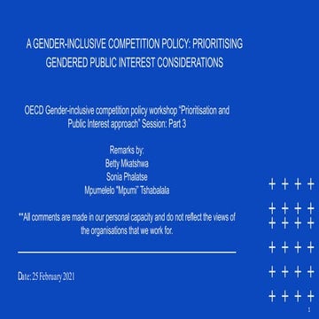 Gender inclusive competition policy – TSHABALALA, MKHATSHWA & PHALATSE ...