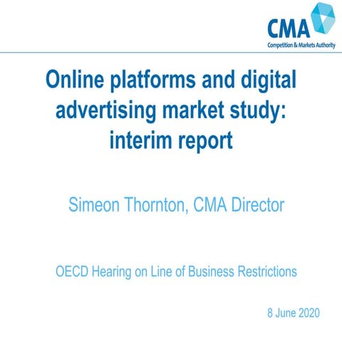 Line of business restrictions – UK CMA – June 2020 OECD discussion | PDF