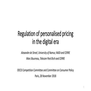 PERSONALISED PRICING – DE STREEL – November 2018 OECD discussion | PDF ...