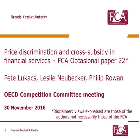 Price discrimination – UK Financial Conduct Authority – November 2016 ...