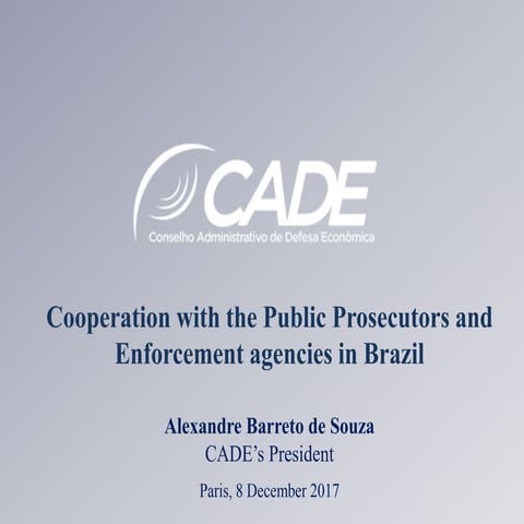 Small and developing competition agencies – CADE BRAZIL– December 2017 ...